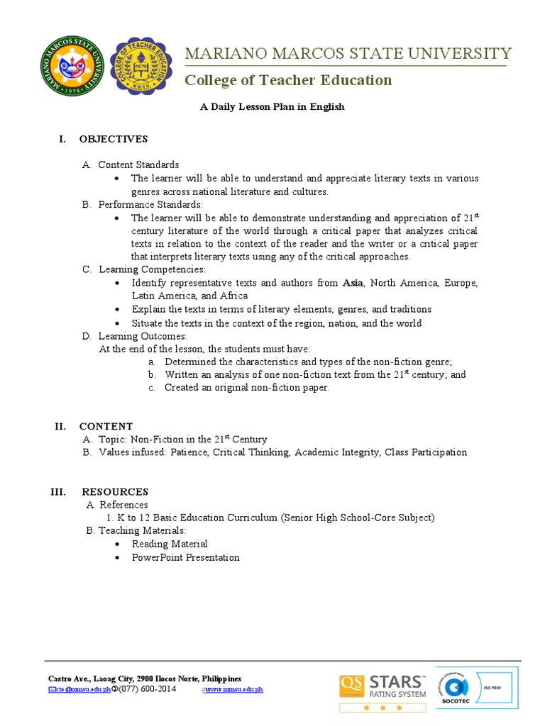 Annotated Lesson Plan Prose | Pdf | Lesson Plan