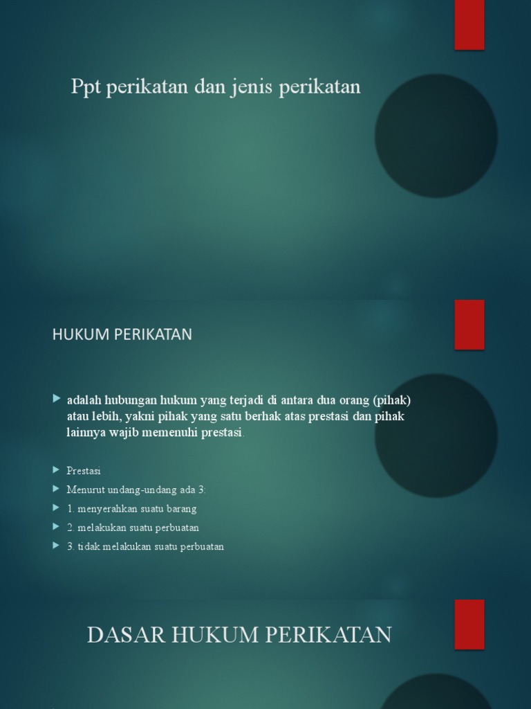 Ppt perikatan dan jenis perikatan PPT | PDF