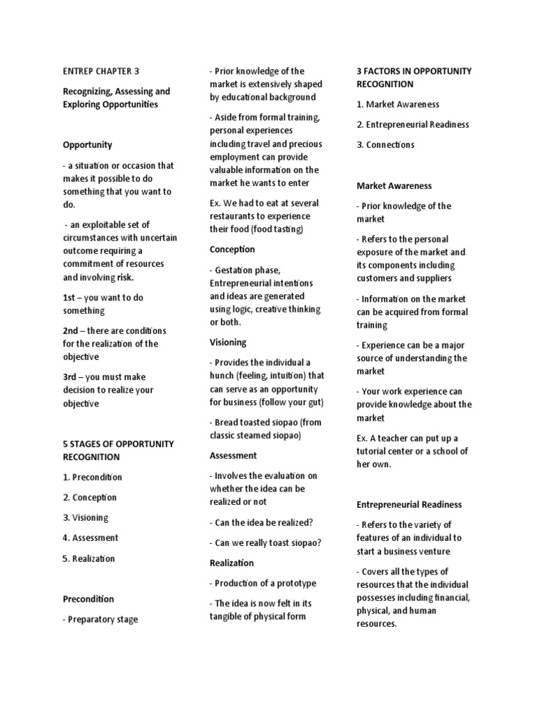 Entrep Chapter 3 | PDF | Entrepreneurship | Business Plan