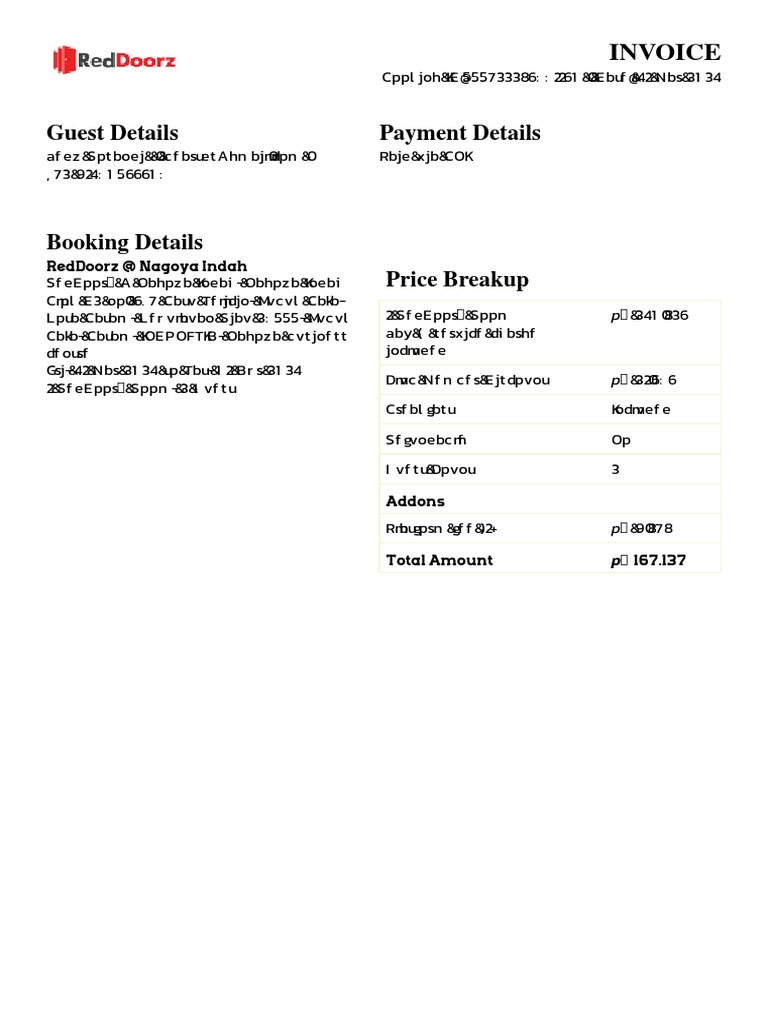 Booking Invoice PDF | PDF