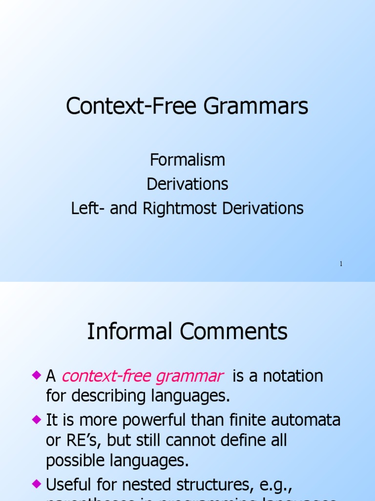 Context Free Grammar Cfg Pdf 