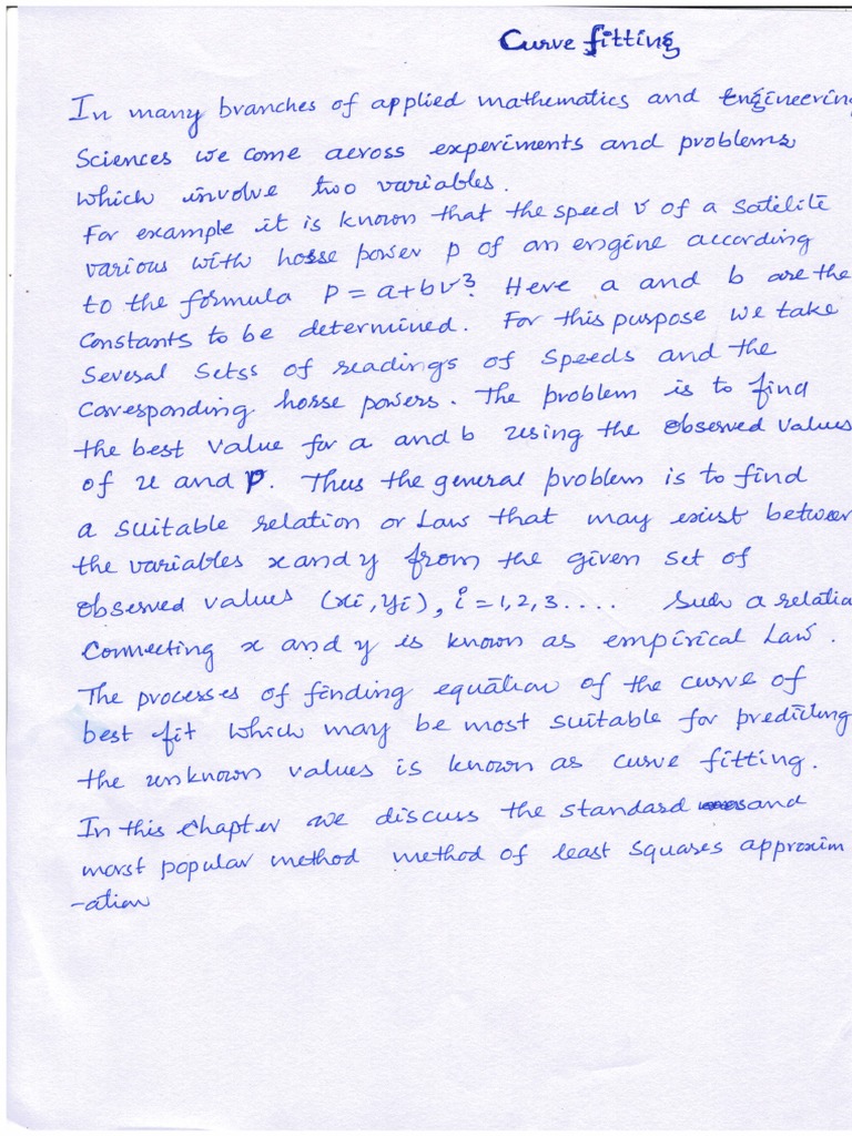 Curve Fitting With Assignment | PDF