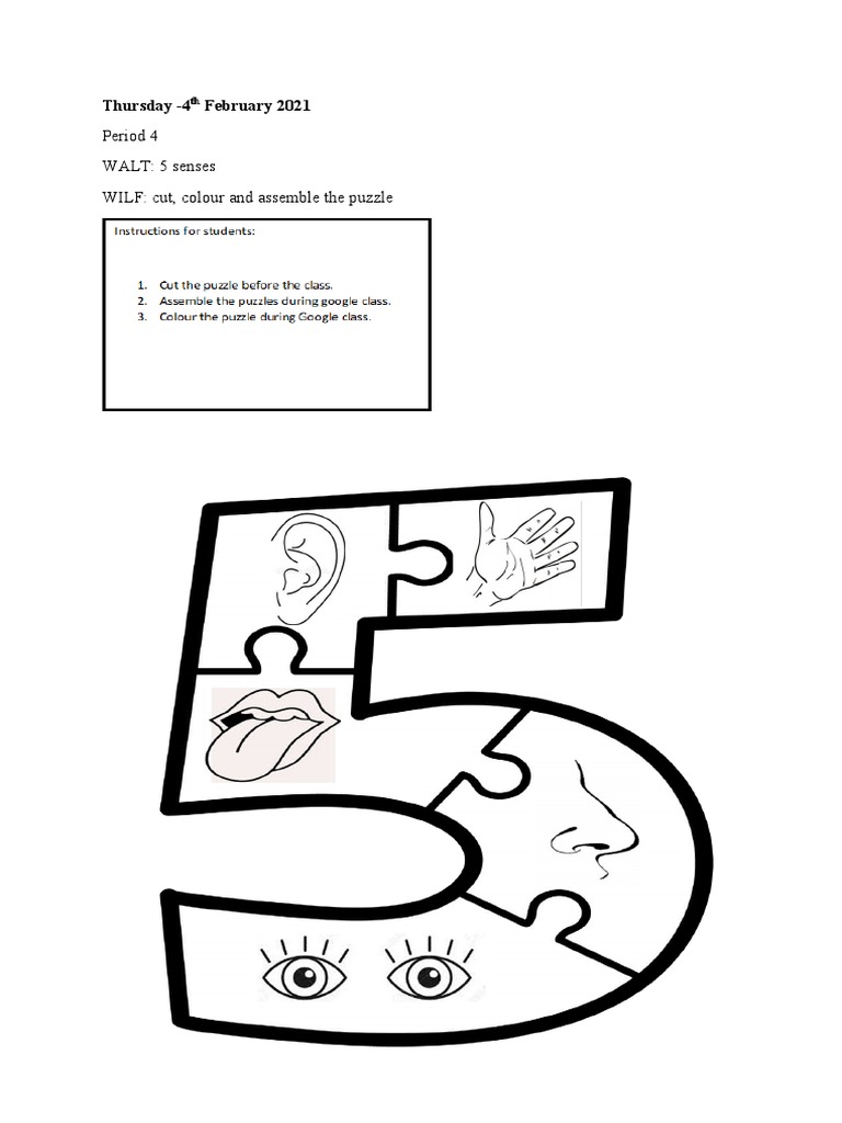 5 Senses Puzzle | PDF