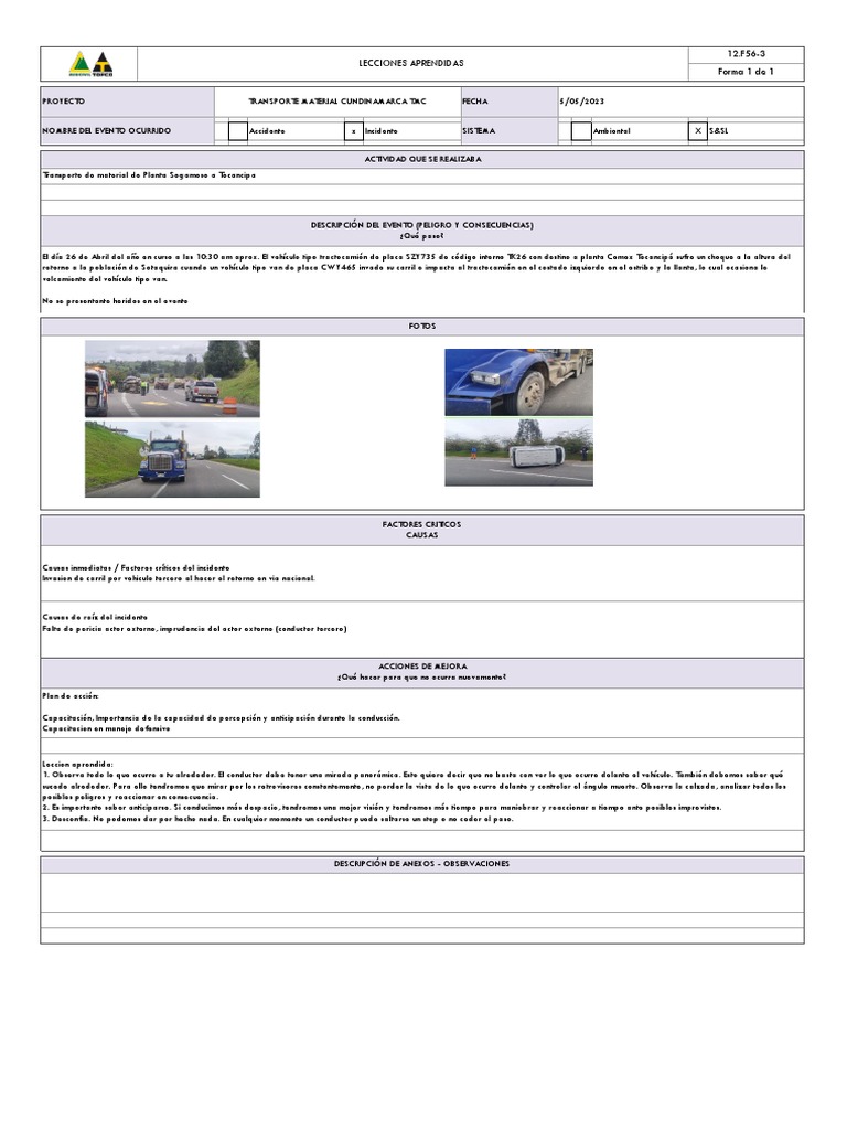 Leccion - Aprendida - Choque TK26 | PDF