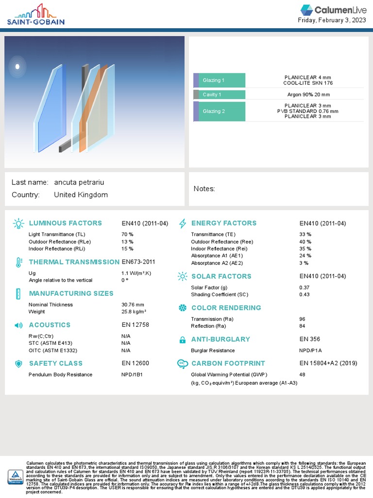 CalumenLive - PILKINGTON GLASS SPEC 2 | PDF