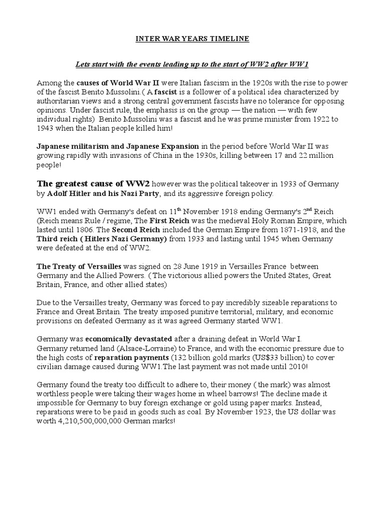 The Rise of Fascism and Events Leading to World War II: An In-Depth ...