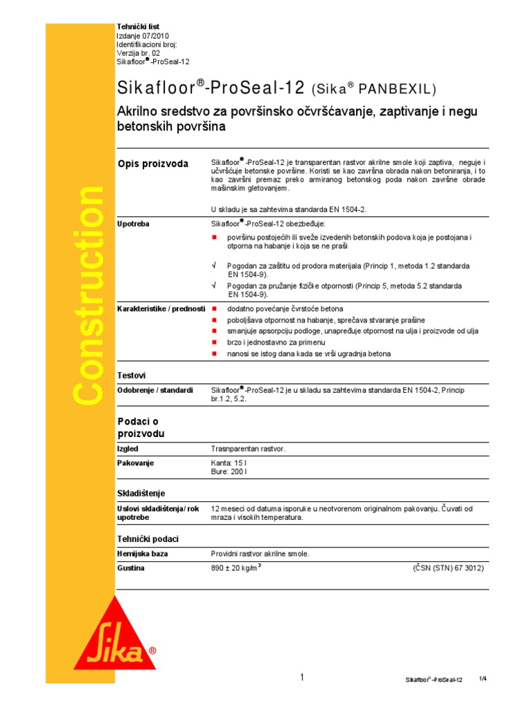 TL Sikafloor ProSeal 12 | PDF