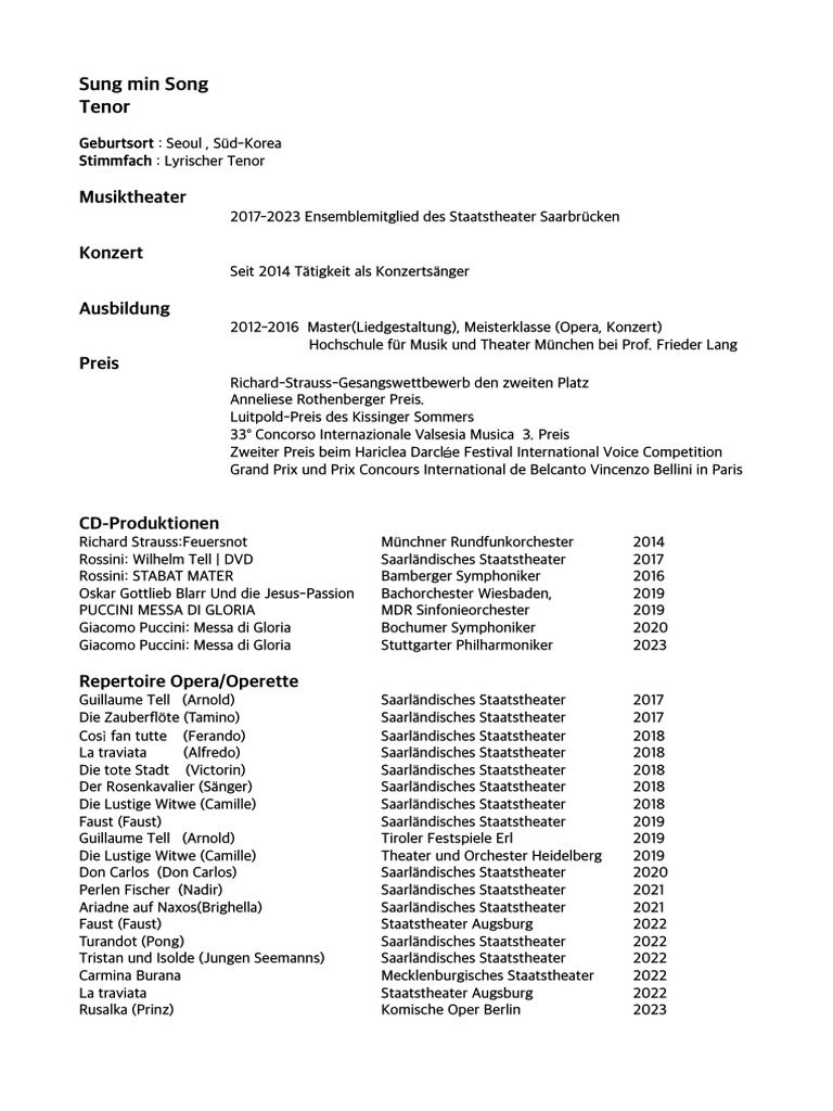 Tenor Sung Min Song Tab PDF | PDF