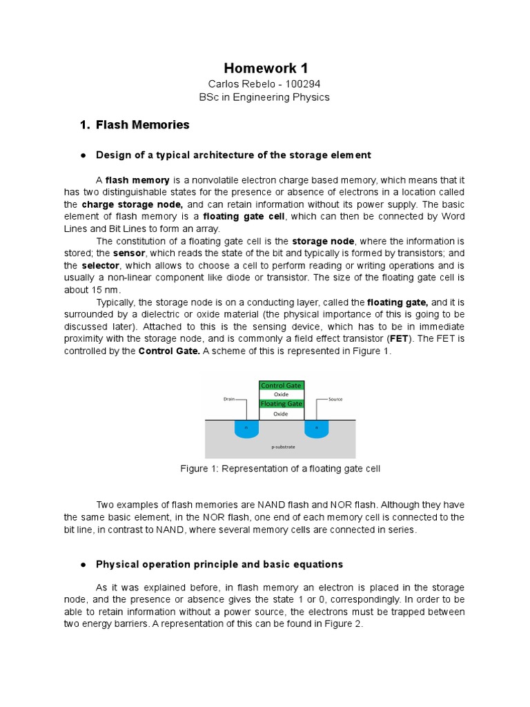 Homework 1 NN2021 | PDF | Capacitor | Flash Memory