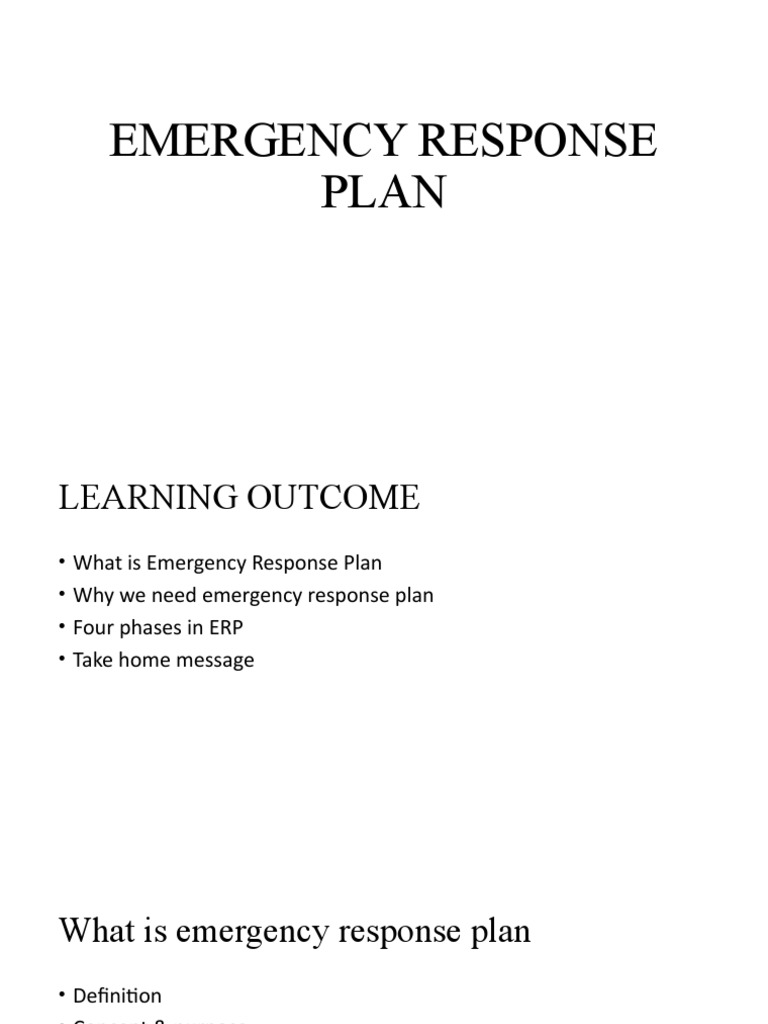Emergency Response Plan (Strategy) | PDF