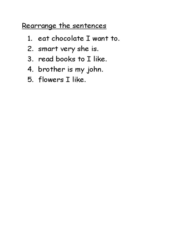 Rearrange The Sentences | PDF