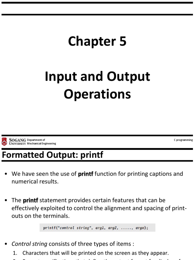 Lecture4 - Input and Output Operations PDF | PDF | Integer (Computer ... Lecture4 - Input and Output Operations PDF | PDF | Integer (Computer ...