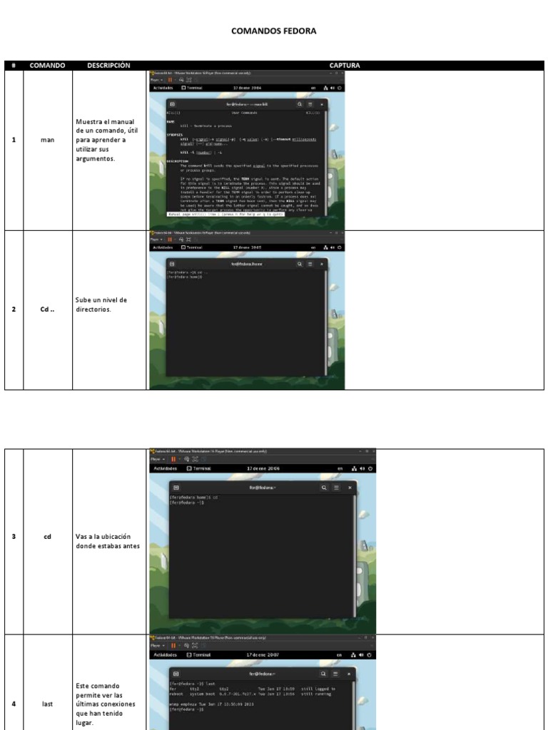 Comandos Fedora | PDF | Archivo de computadora | Ciencias de la Computación