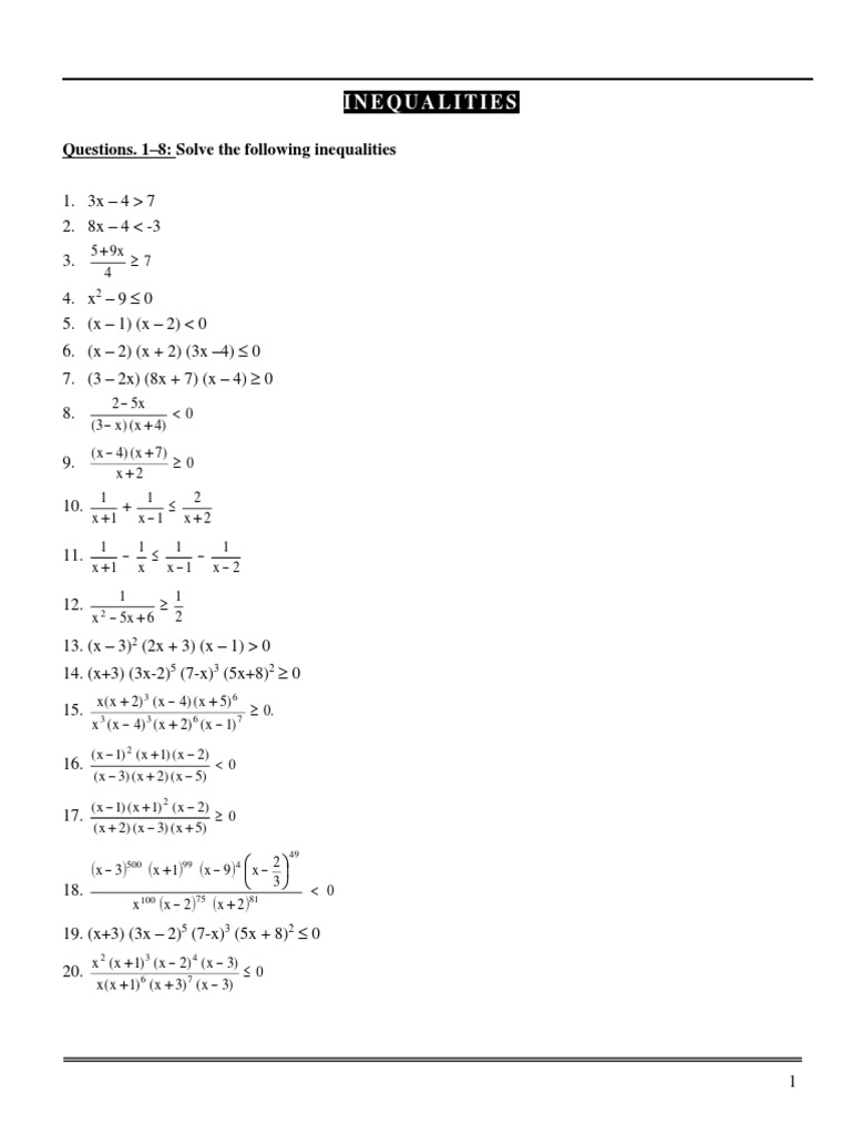 Inequalities PDF | PDF