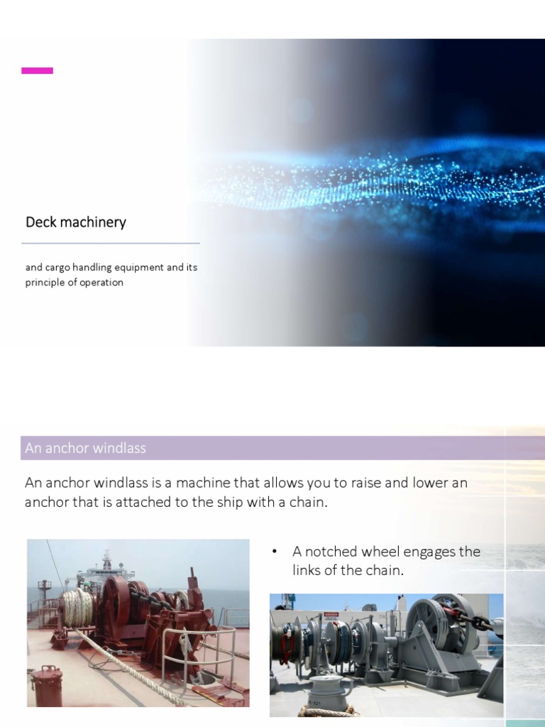 Deck machinery and cargo handling equipment | PDF | Anchor | Crane ...