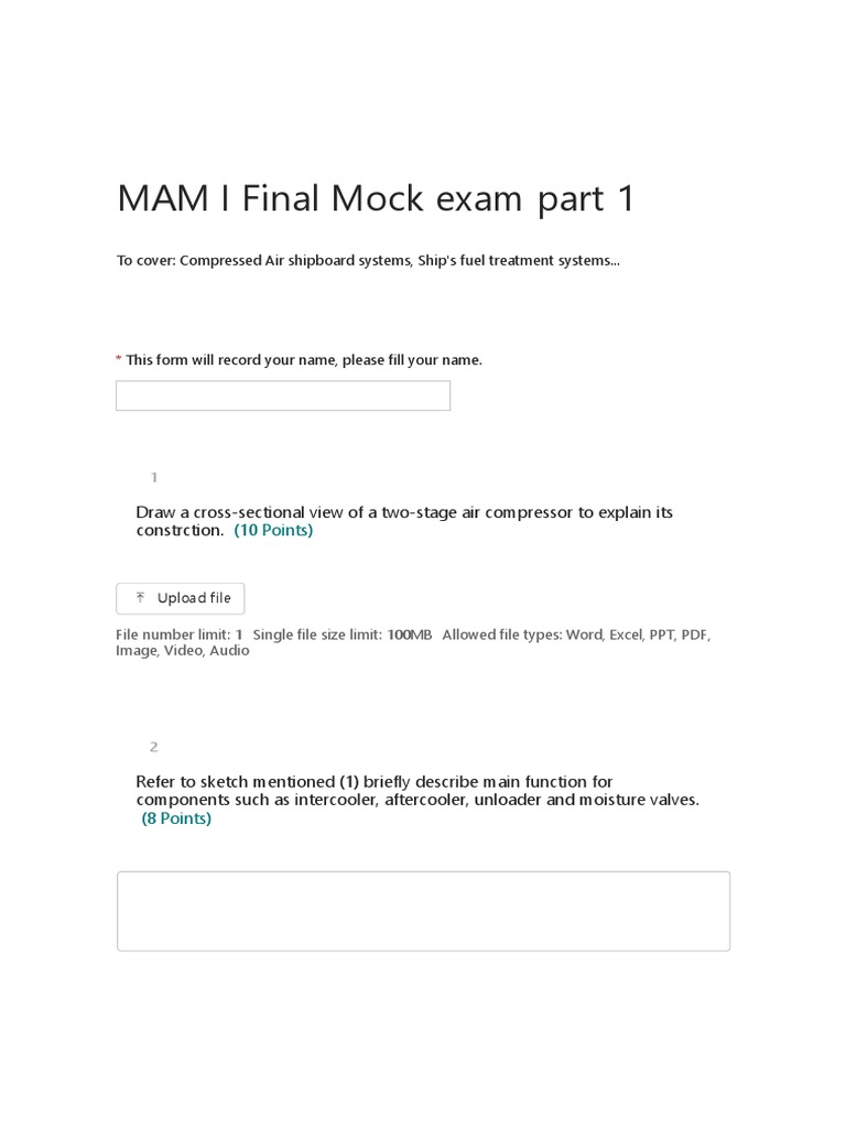 MAM I Final Mock Exam Part 1 PDF | PDF MAM I Final Mock Exam Part 1 PDF | PDF