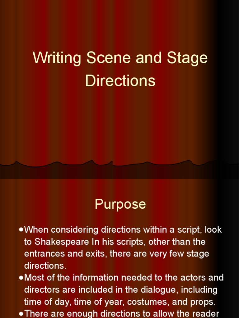 Writing Stage Directions | PDF | Romeo And Juliet