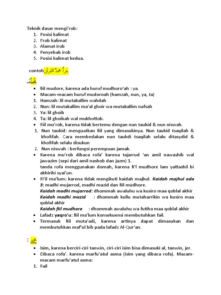 Teknik Meng-I'rob | PDF
