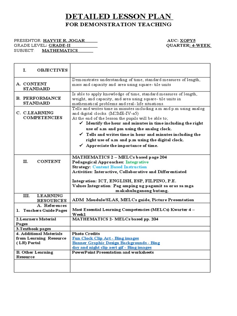 Detailed Lesson Plan | PDF | Learning | Educational Technology