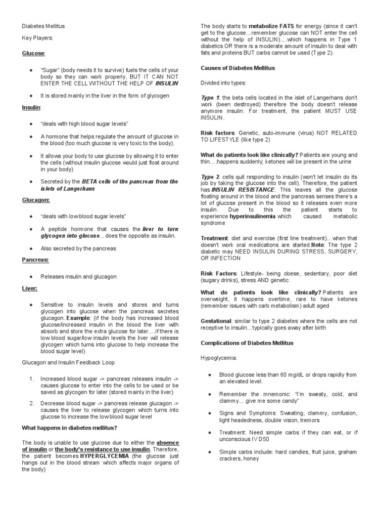 Diabetes Mellitus | Download Free PDF | Diabetes | Hypoglycemia
