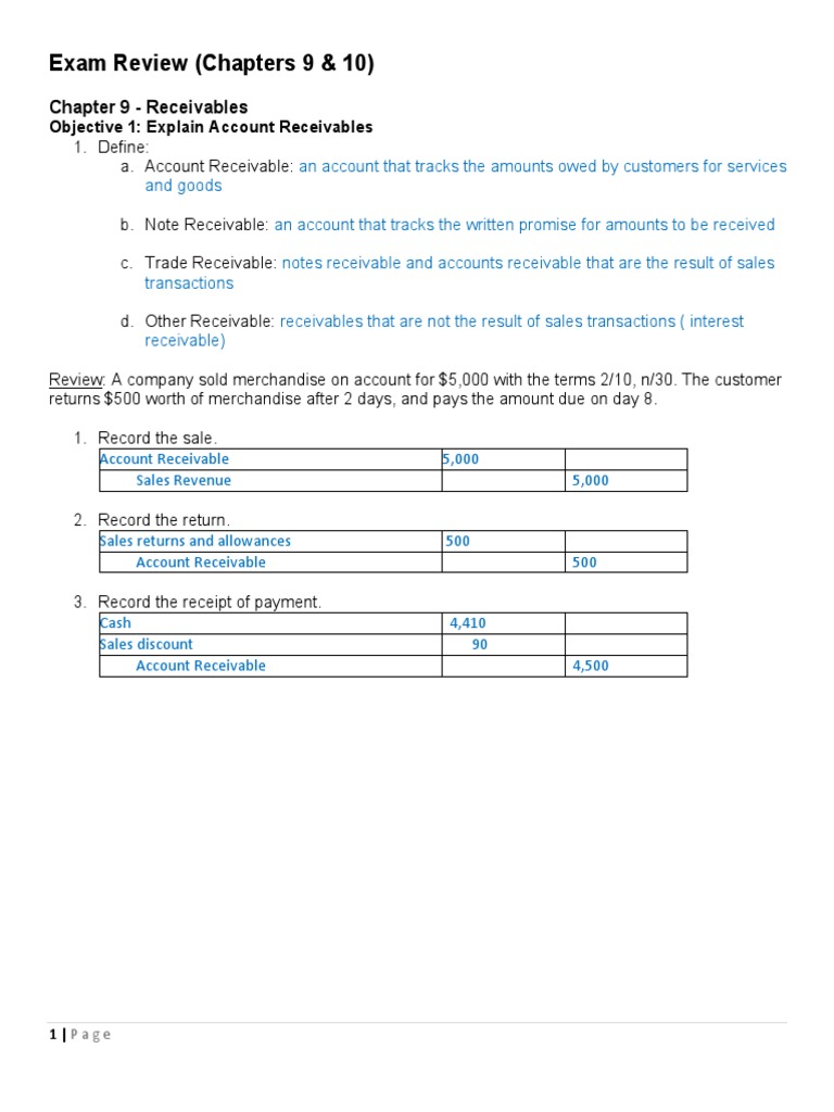 Exam Revision - Chapter 9 10 | PDF | Depreciation | Debits And Credits