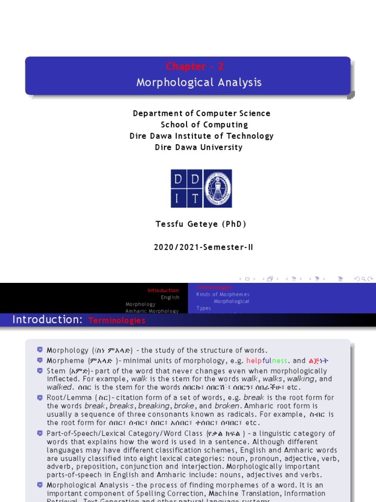 Chapter 2 - Morphological Analysis | PDF | Morphology (Linguistics ...