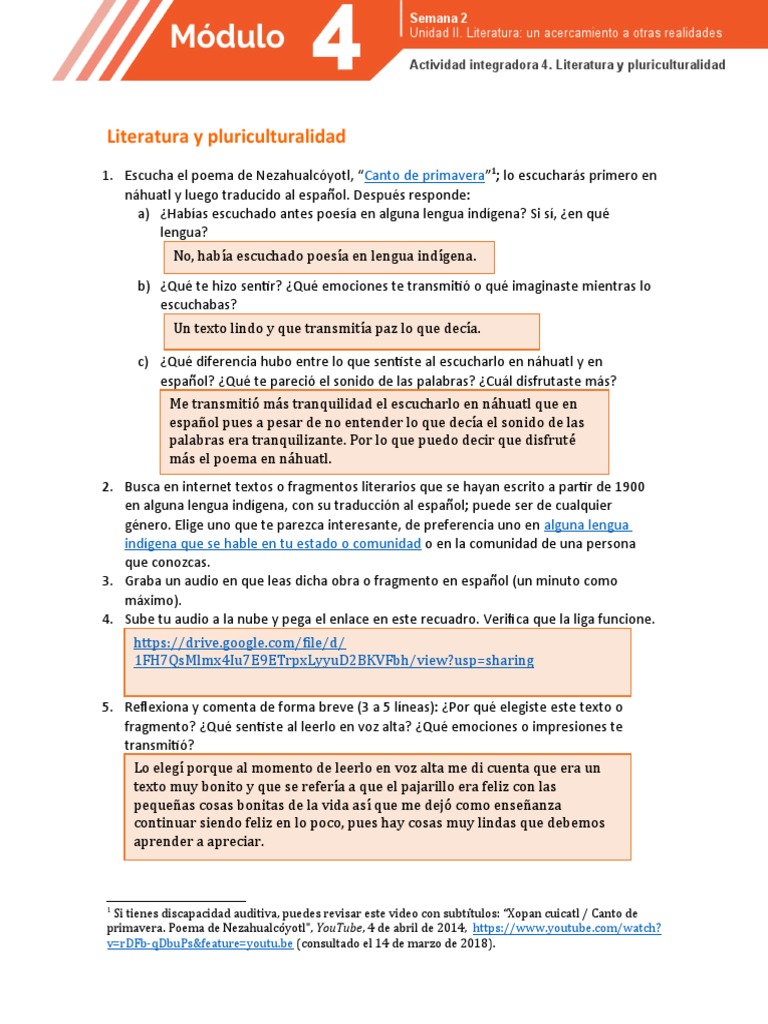 Actividad Integradora 4 Modulo 5 2022 | PDF | Poesía | México