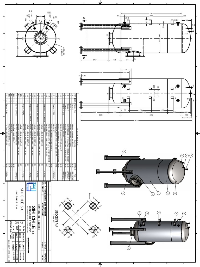 Plano Fabricación Estanques - SIHI | PDF