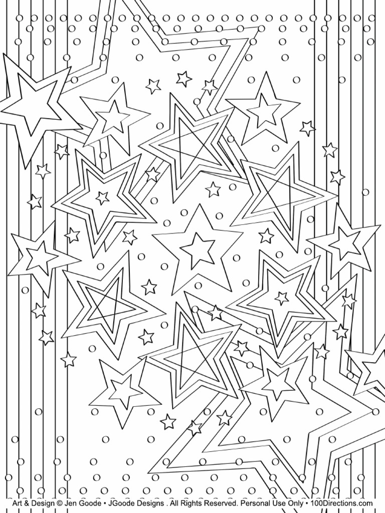 Patriotic Stars Coloring Page Jen Goode | PDF