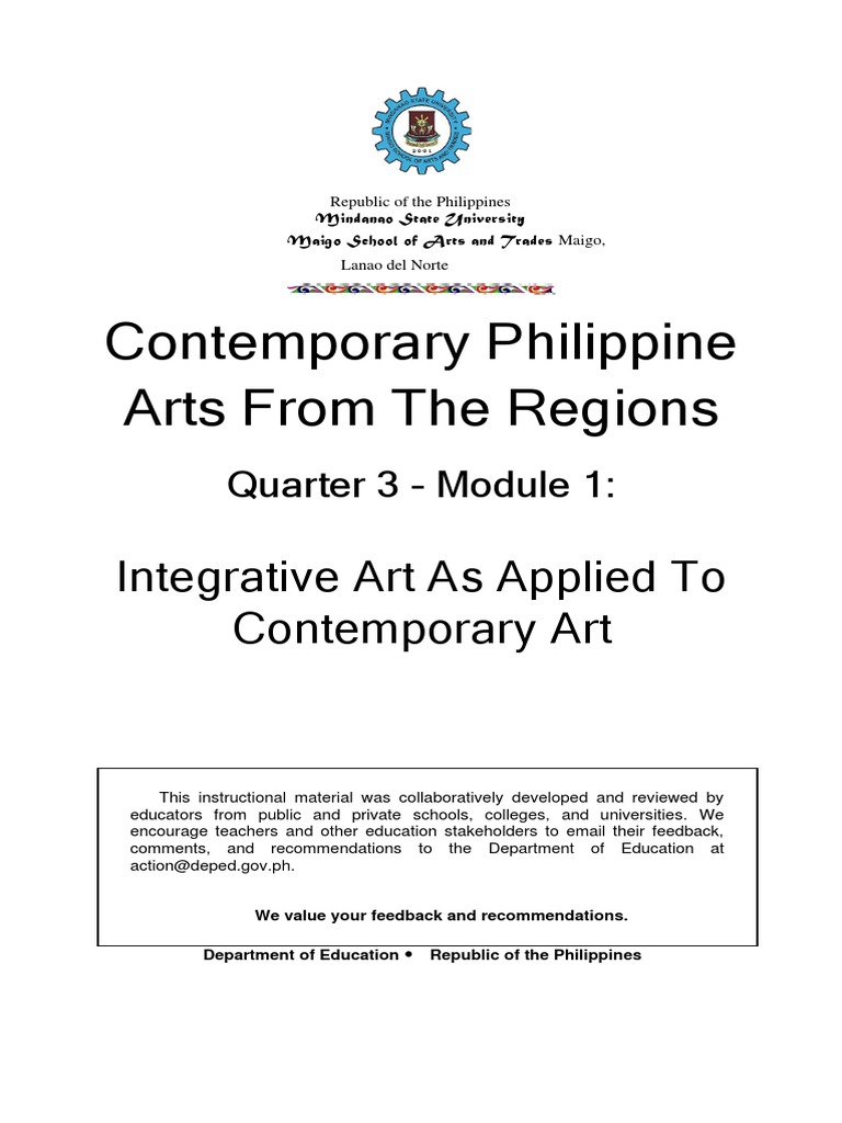 CPAR MODULE 1 3RD QUARTER Go | PDF | Paintings | Pottery