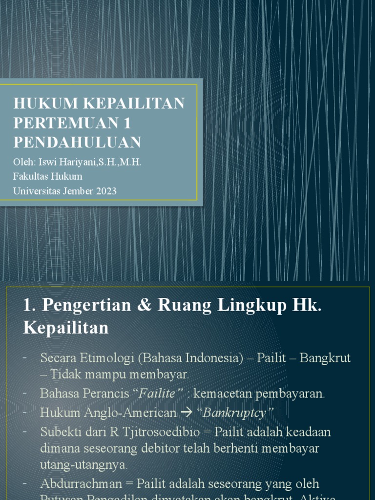 Hukum Kepailitan | PDF