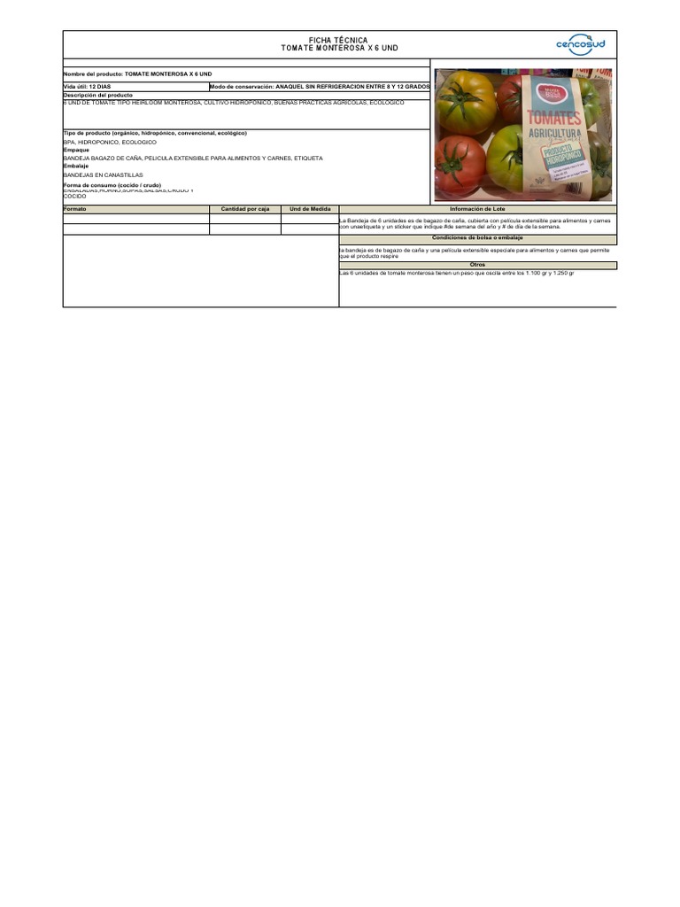Ficha Tecnica Monterosa X6 UND | PDF