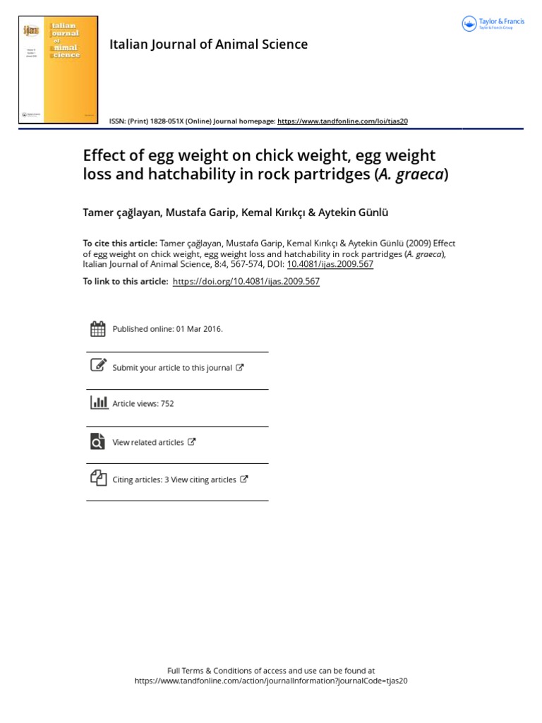 Egg Weight's Impact on Chick Weight | PDF | Egg | Birds