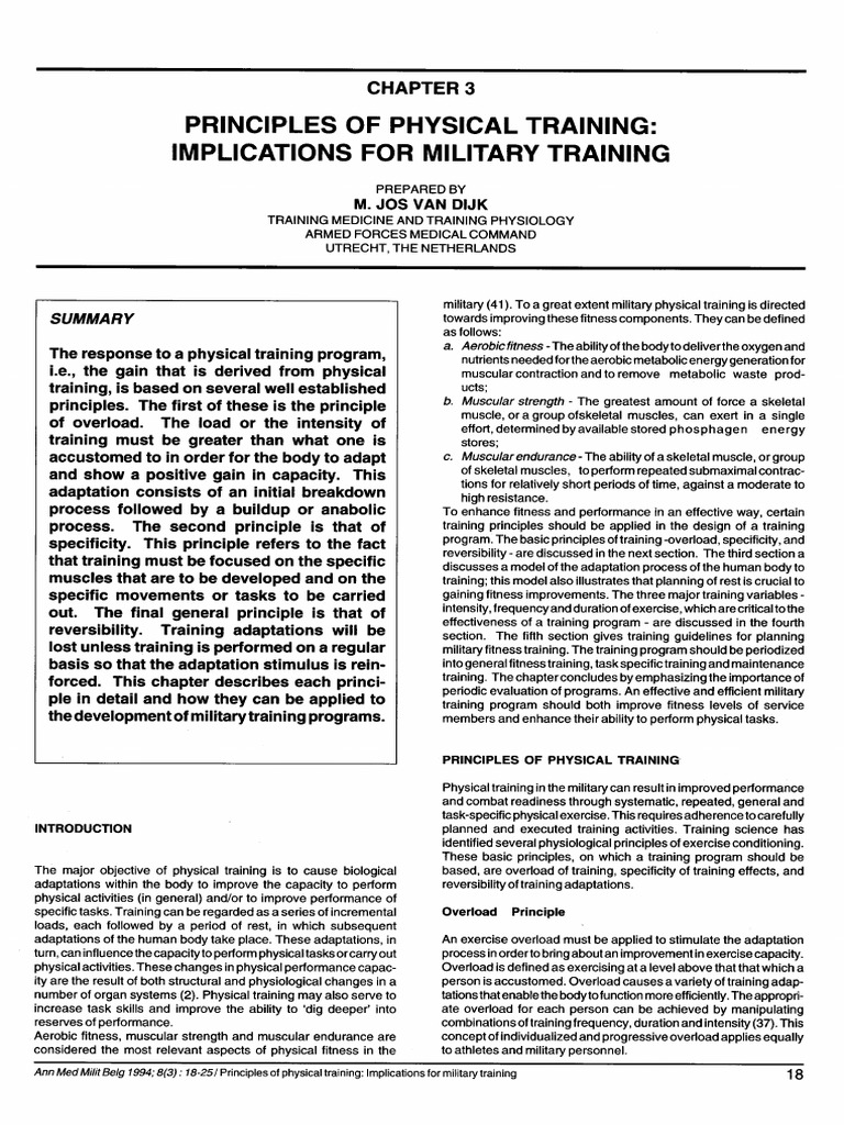 Principles of Physical Training Implicat | PDF