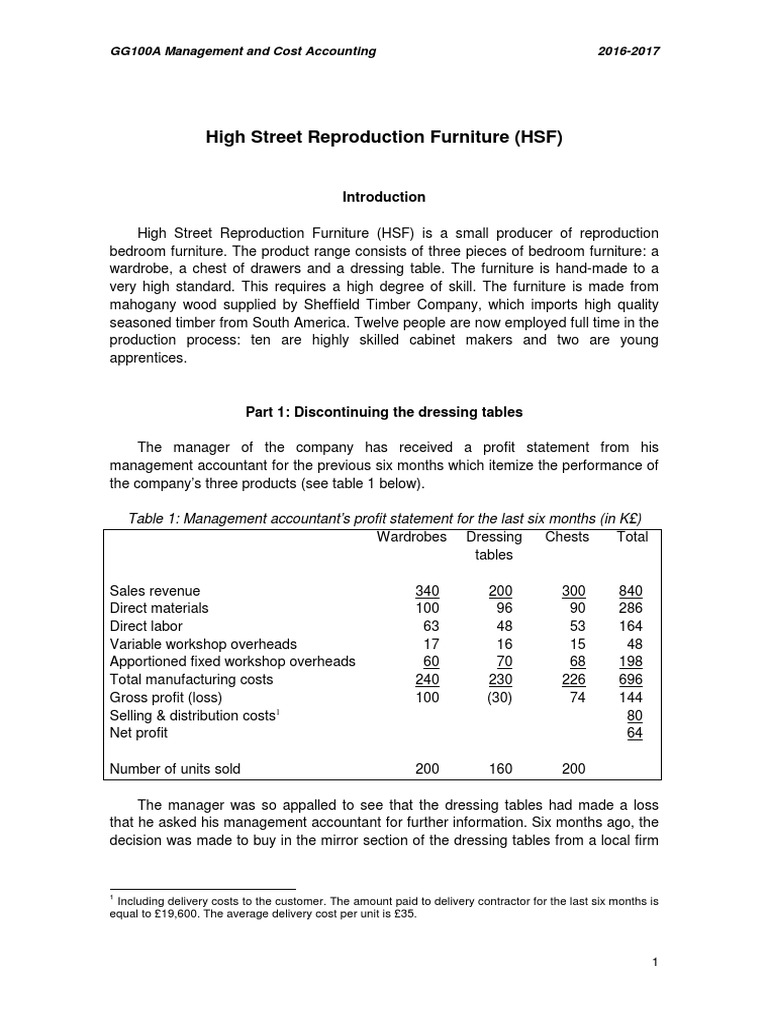 8-HSF Eng-Gg100a | PDF | Cost Accounting | Furniture