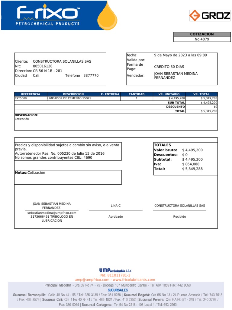 Cotizacion Adjunta PDF | PDF