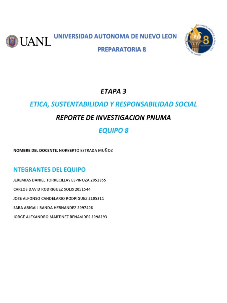 Equipo8 Reporte Pnuma PDF | PDF | Programa del Medio Ambiente de las ...