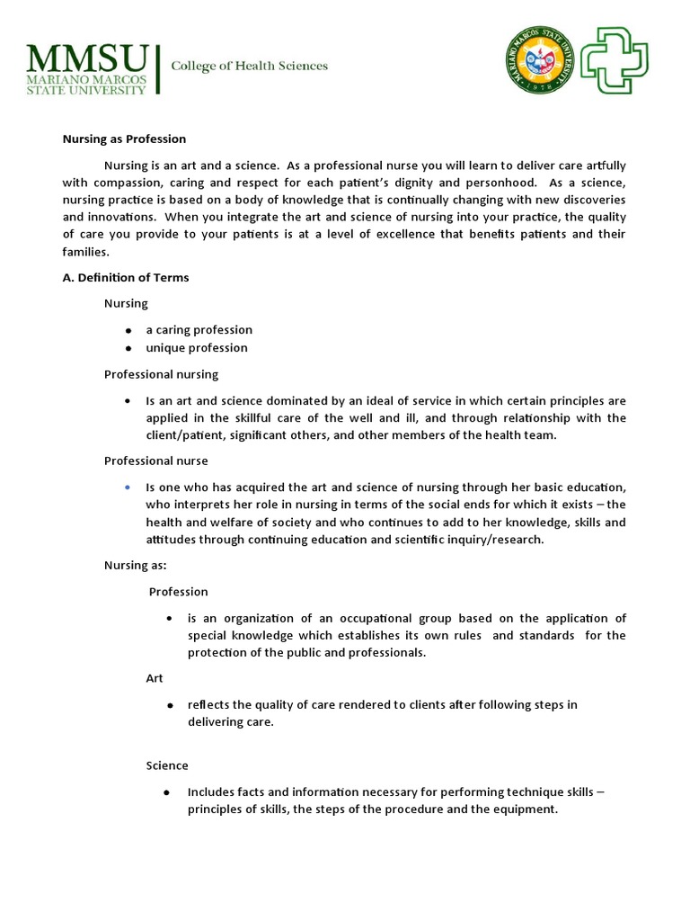 Nursing As A Profession | PDF | Nursing | Profession