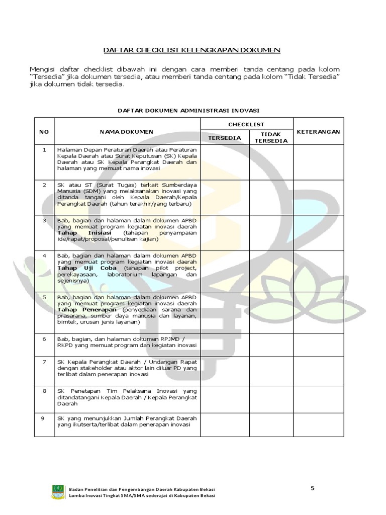 #Daftar Dokumen Inovasi | PDF