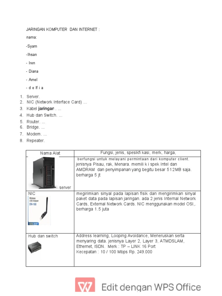 Peralatan Jaringan Komputer | PDF