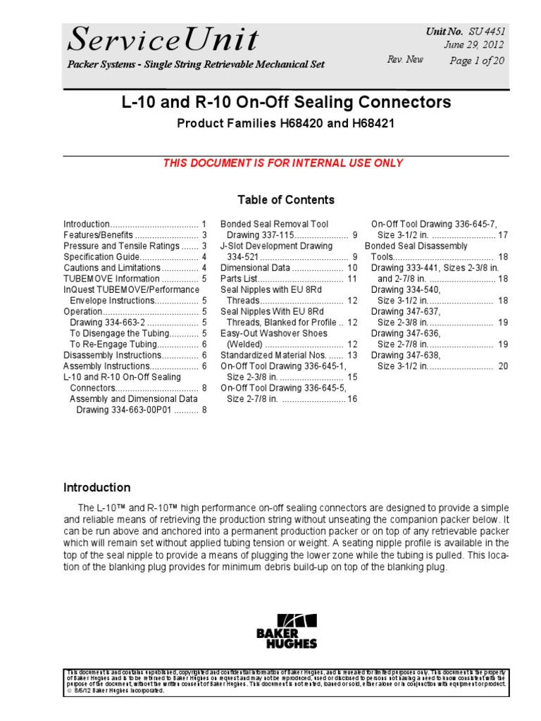 unidad de servicio tecnica on-off tool | PDF