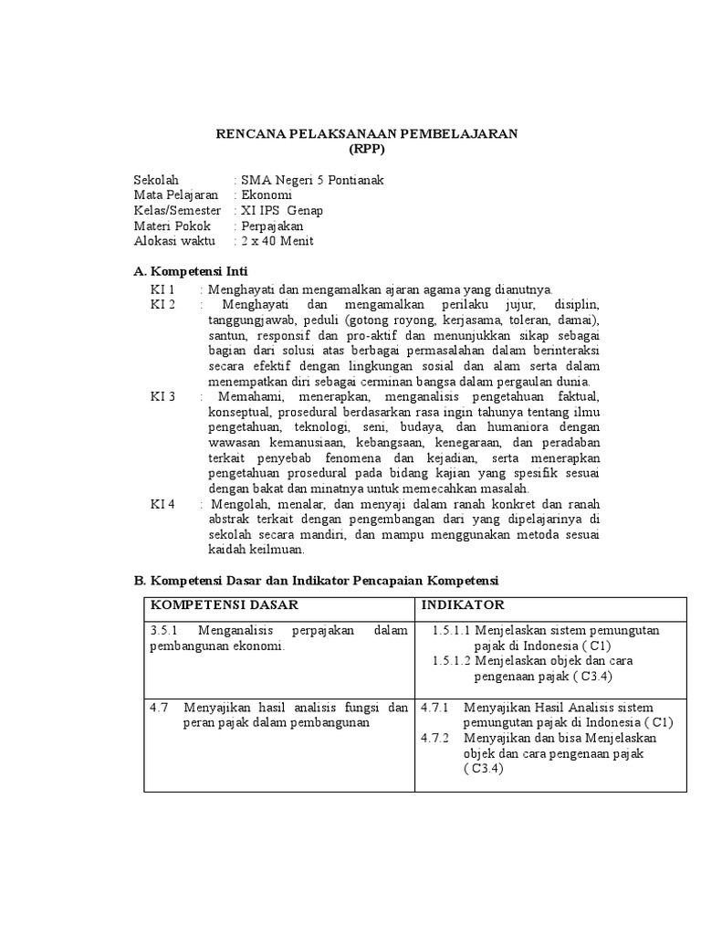 RPP 3 Kelas Xi Ips | PDF | Karier & Perkembangan