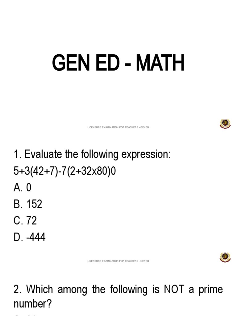 Gen Ed - Math | PDF | Mean | Foot (Unit)