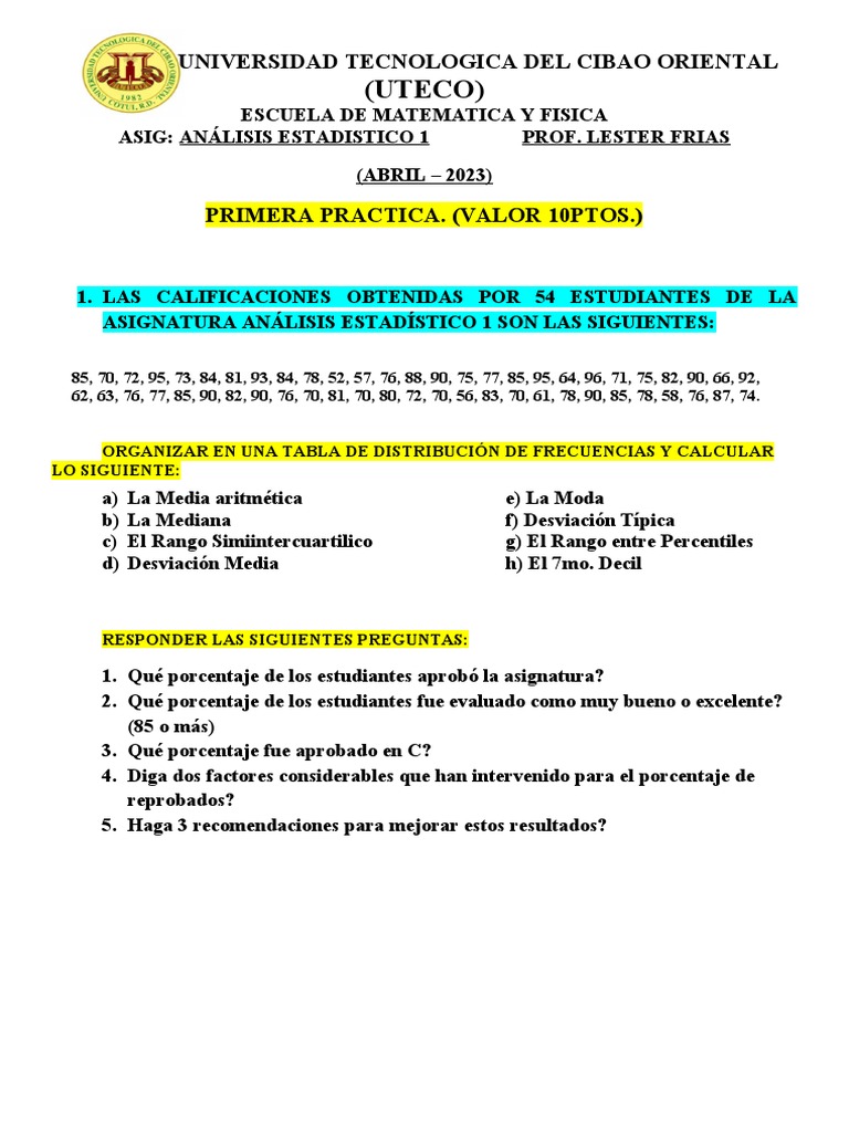 Primera Practica (Abril 2023) | PDF