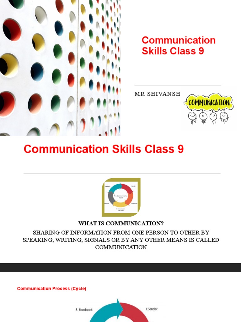 Communication Skills Class 9 | PDF | Communication | Part Of Speech Communication Skills Class 9 | PDF | Communication | Part Of Speech