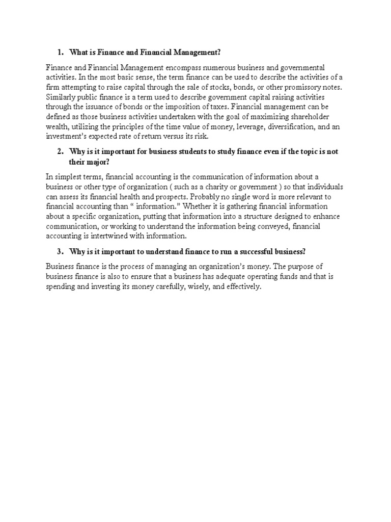 Business Finance Assignment 1 | PDF