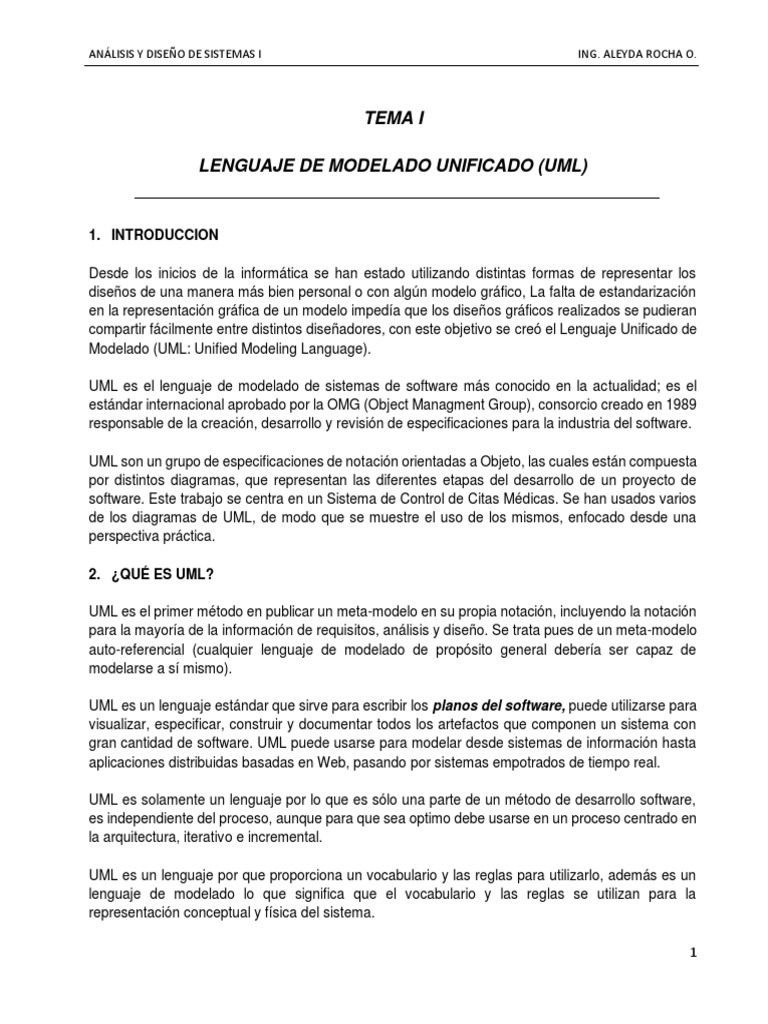 UML (Lenguaje de Modelado Unificado) | PDF | Lenguaje de modelado unificado | Caso de uso