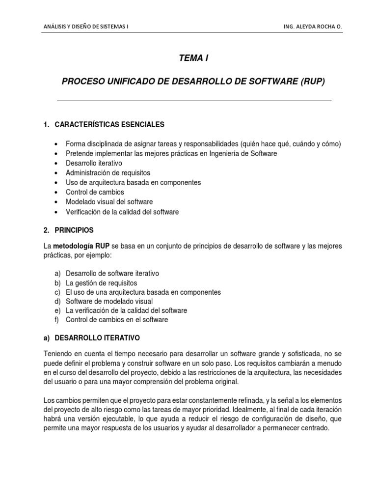 RUP (proceso unificado de desarrollo) | PDF