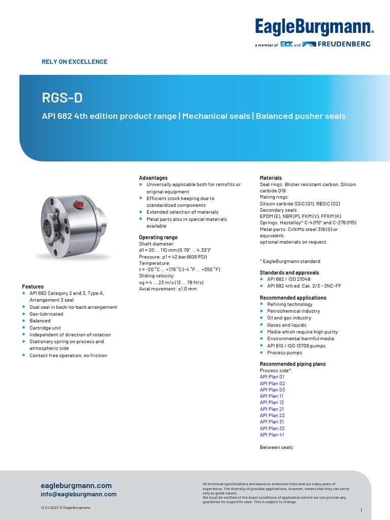 EagleBurgmann RGS-D EN | PDF | Materials | Applied And ...