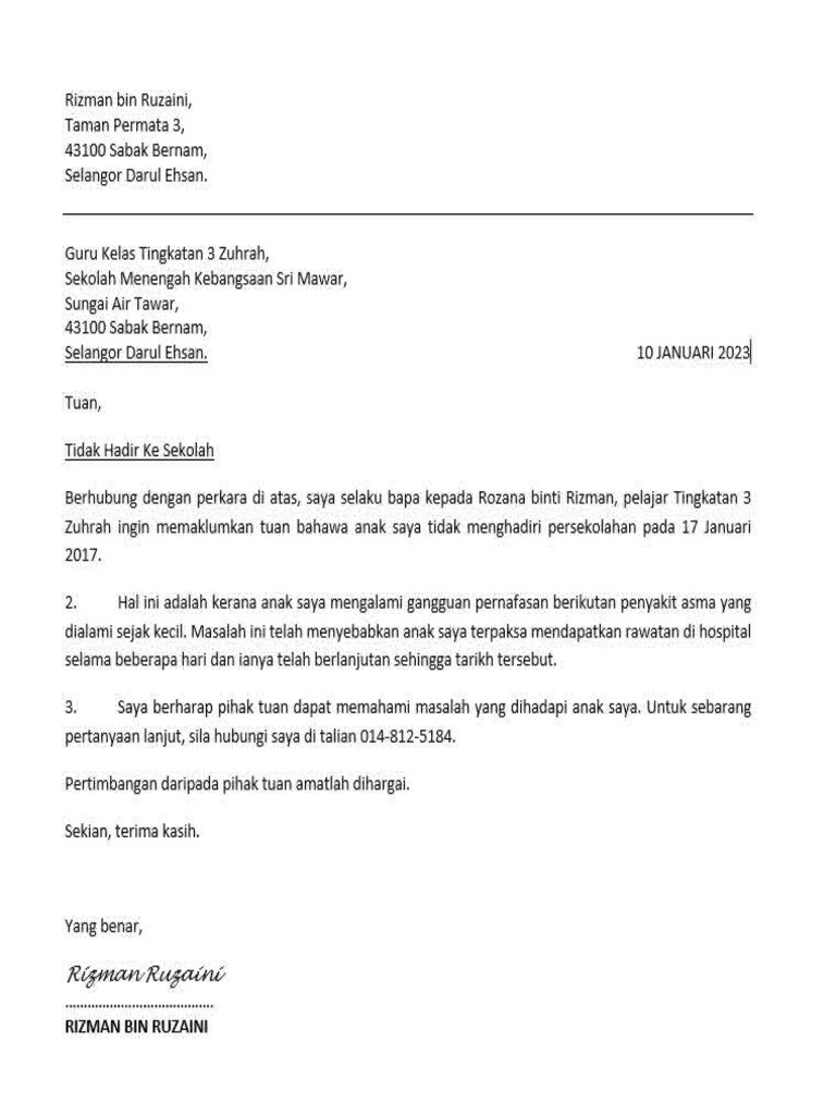 Surat Rasmi Document | PDF